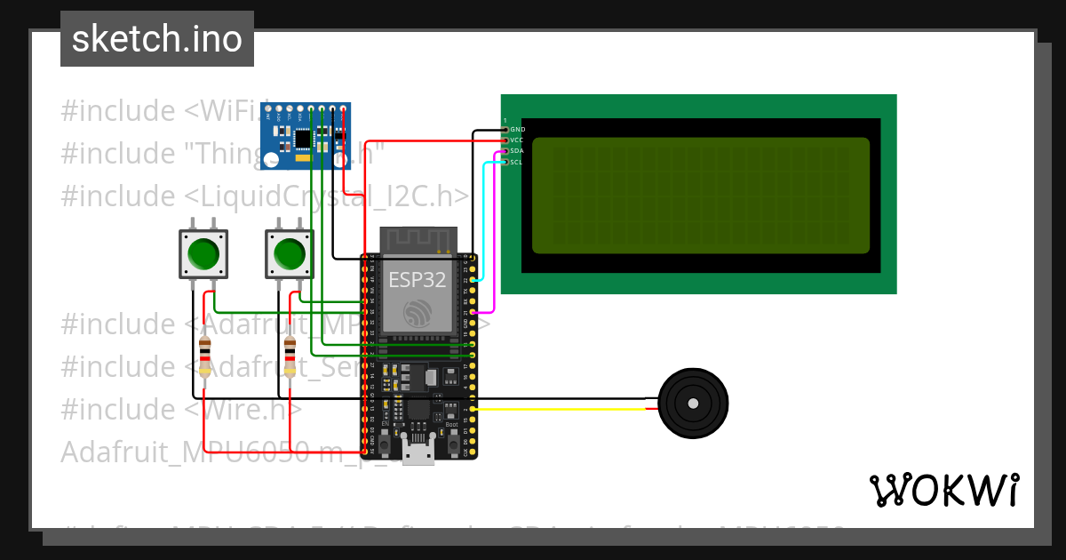 Vehicle Accident Alert Mechanism Copy - Wokwi ESP32, STM32, Arduino Simulator