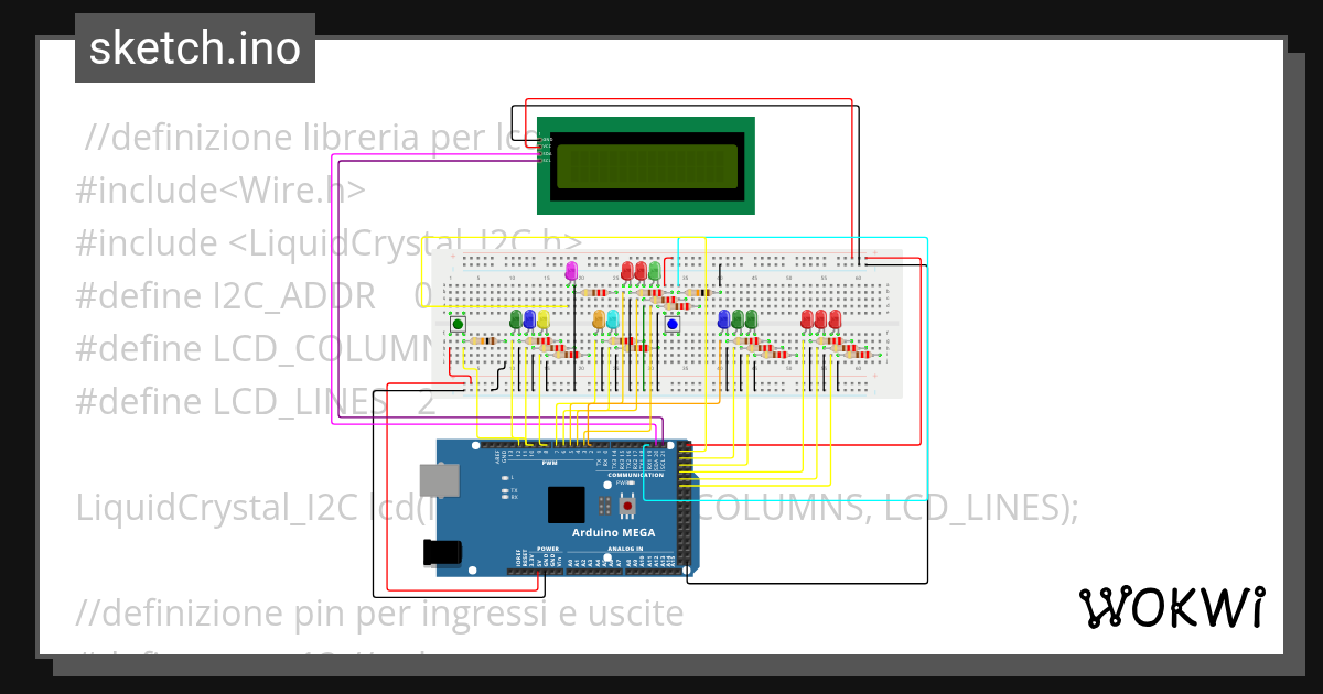 Pannello esercizio - Wokwi ESP32, STM32, Arduino Simulator