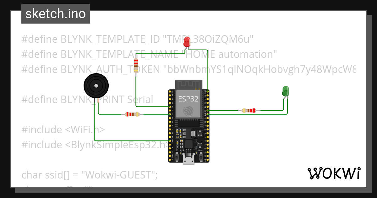 HOME automation - Wokwi ESP32, STM32, Arduino Simulator