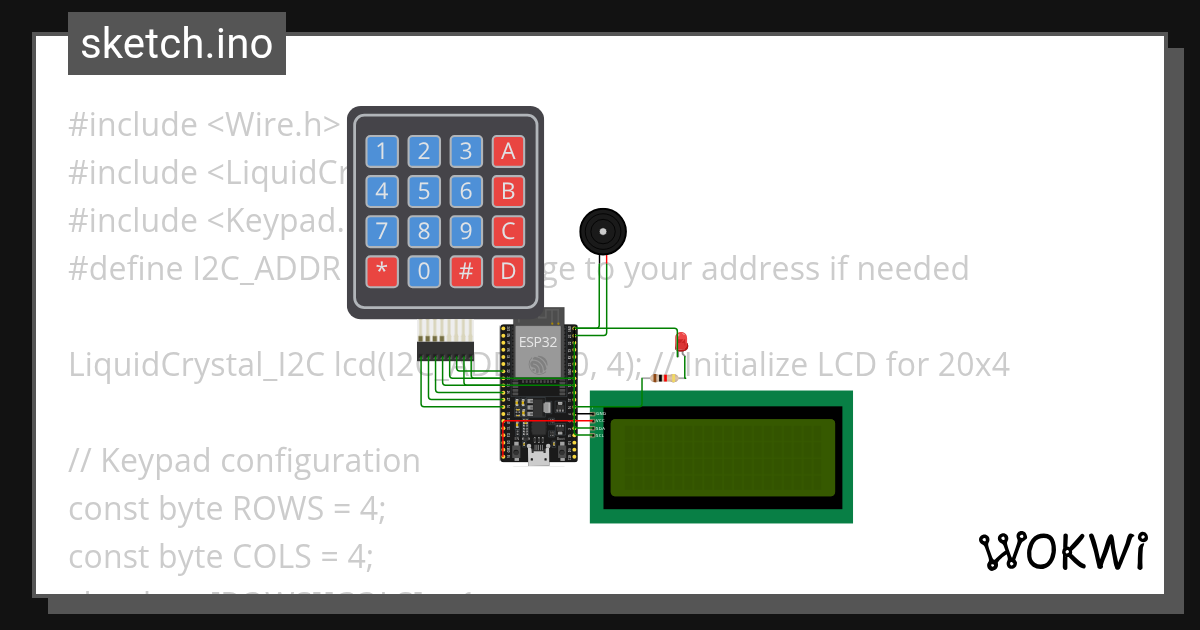 keypad 2nd draft - Wokwi ESP32, STM32, Arduino Simulator