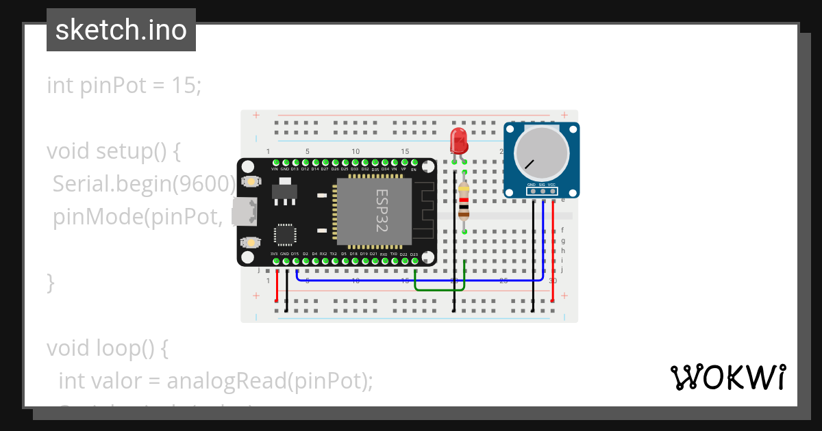 05potenciometro Wokwi Esp32 Stm32 Arduino Simulator
