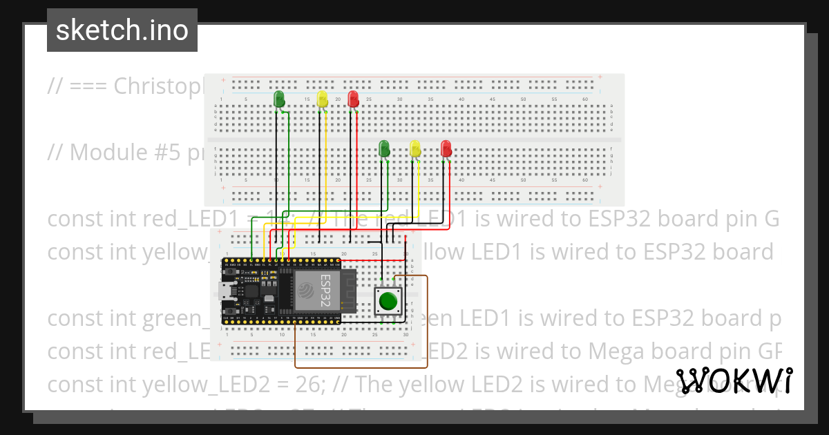 Module 6 Christopher Sydenstricker - Wokwi ESP32, STM32, Arduino Simulator