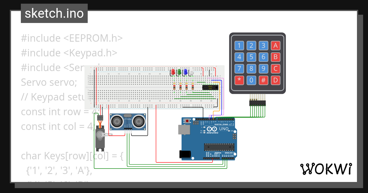 lock door - Wokwi ESP32, STM32, Arduino Simulator