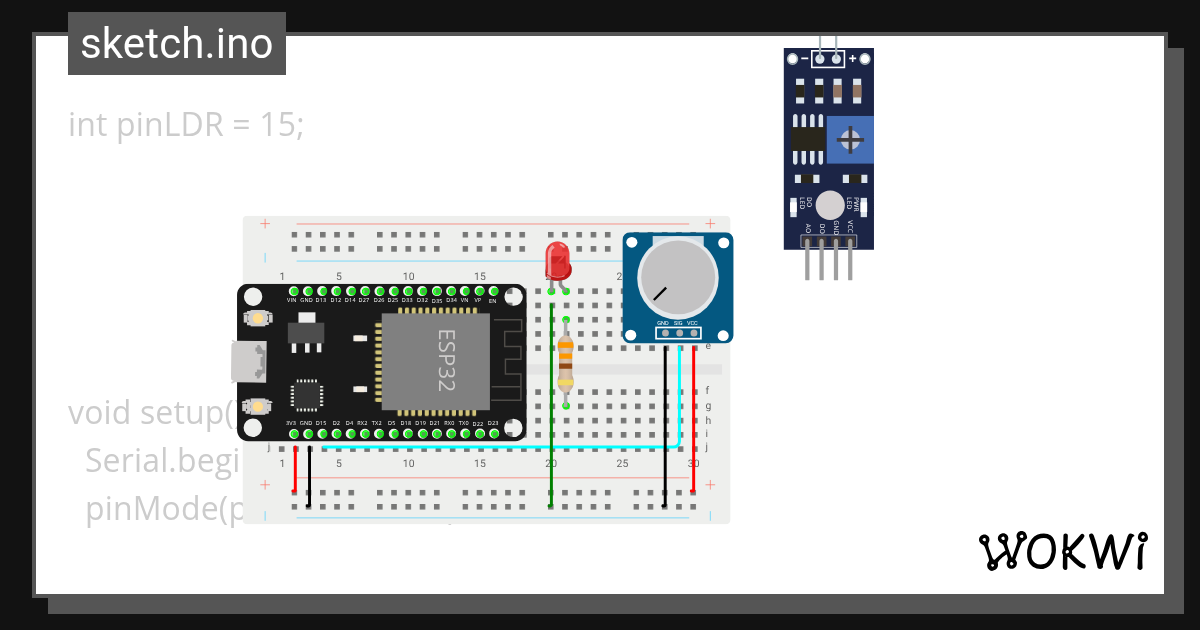 06_LDR - Wokwi ESP32, STM32, Arduino Simulator