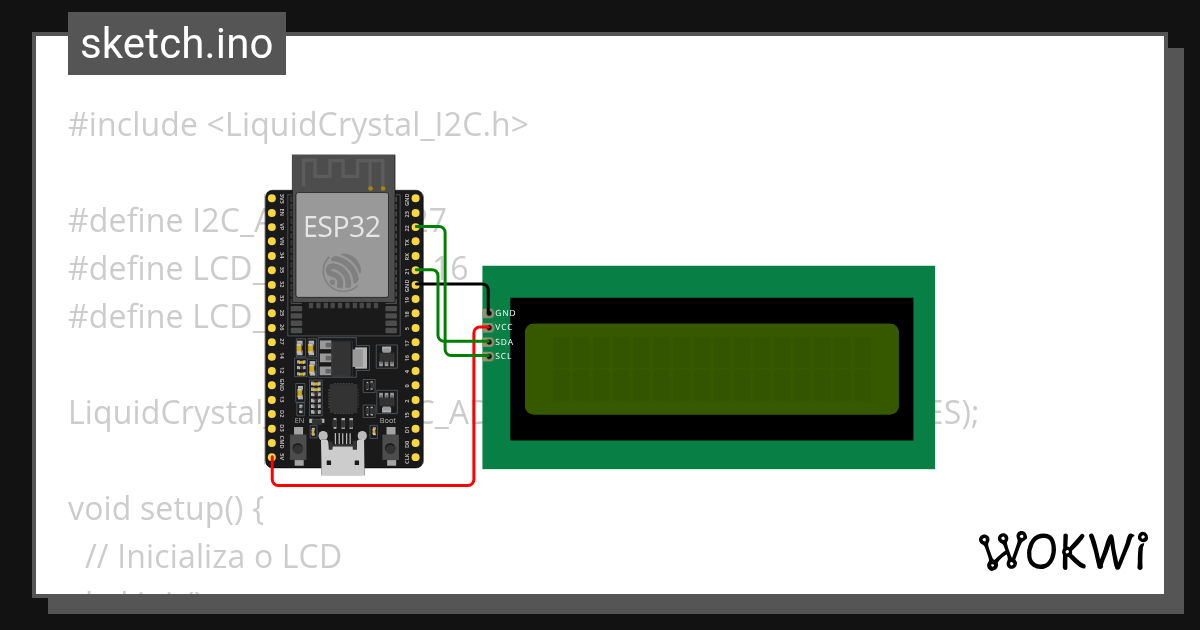 Esp Lcd I2c Wokwi Esp32 Stm32 Arduino Simulator