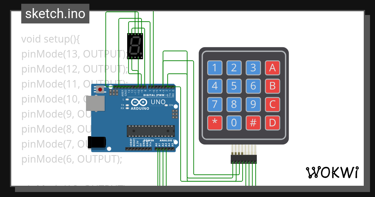 keypad adc 7 segment riz - Wokwi ESP32, STM32, Arduino Simulator