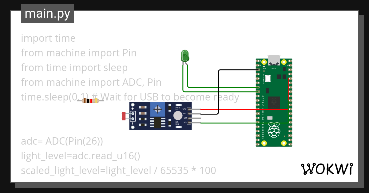 light sensor and photo resistant sensor - Wokwi ESP32, STM32, Arduino ...