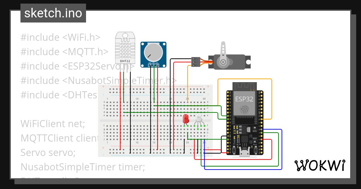 73. Publish Data Suhu Kelembaban Dengan Retain - Wokwi ESP32, STM32, Arduino Simulator