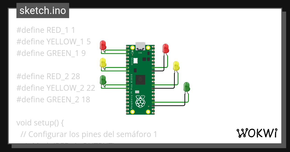 Semáforo Cruce Wokwi Esp32 Stm32 Arduino Simulator 4287