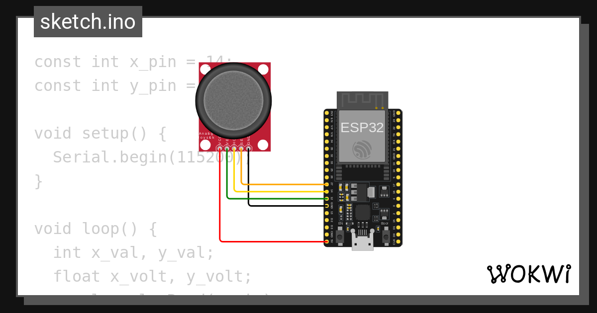 Jostick Readings Wokwi Esp32 Stm32 Arduino Simulator
