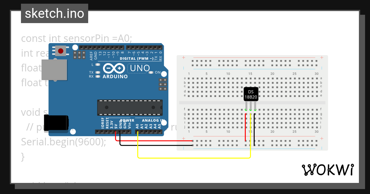 temperature sensor - Wokwi ESP32, STM32, Arduino Simulator