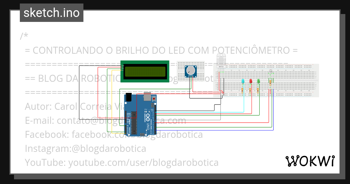 Lcd+led+pot+dht 21/08/2024 Barreira - Wokwi ESP32, STM32, Arduino Simulator