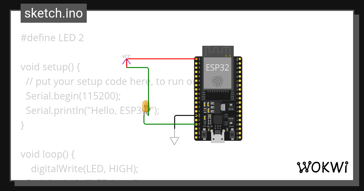 led_blink - Wokwi ESP32, STM32, Arduino Simulator