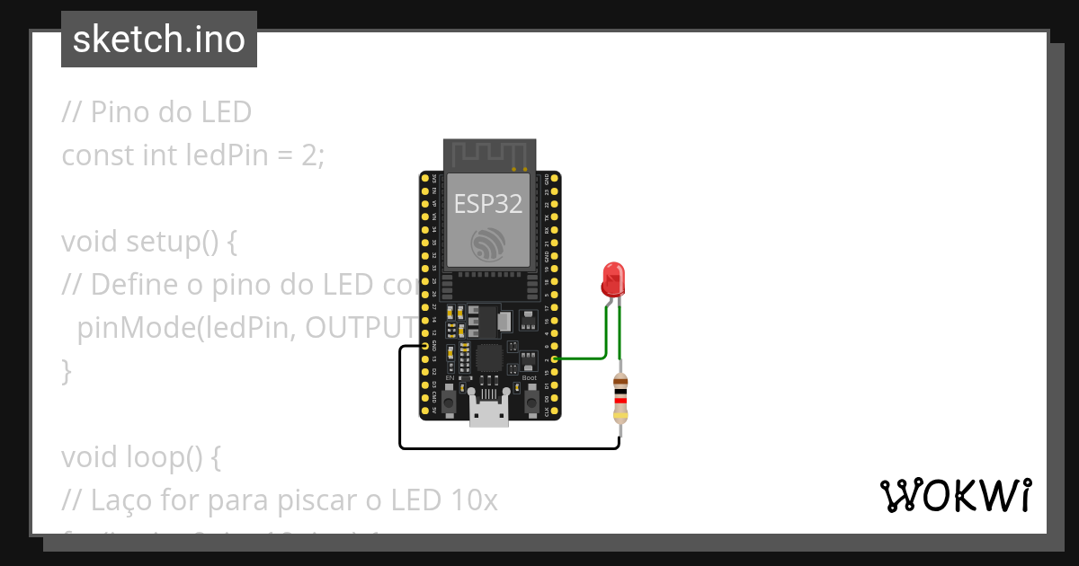 ESP-activate led version 2.0 - Wokwi ESP32, STM32, Arduino Simulator ESP-activate led version 2.0 - Wokwi ESP32, STM32, Arduino Simulator