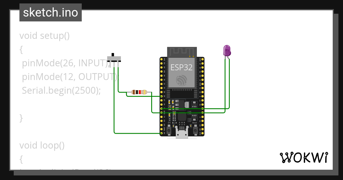 Led With Switch 2 Copy Wokwi Esp32 Stm32 Arduino Simulator