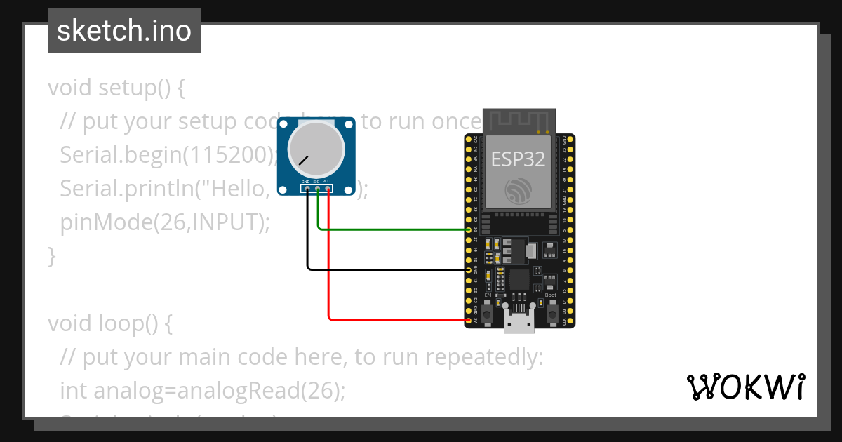 potentiometer - Wokwi ESP32, STM32, Arduino Simulator