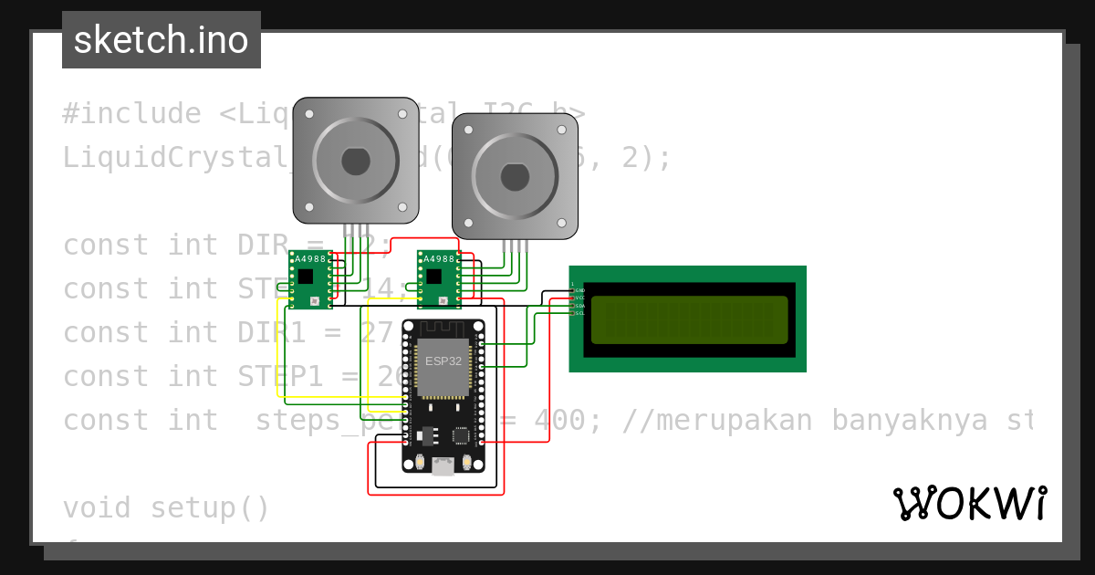 Stepper Motor With A4988 Copyturi Wokwi Esp32 Stm32 Arduino Simulator