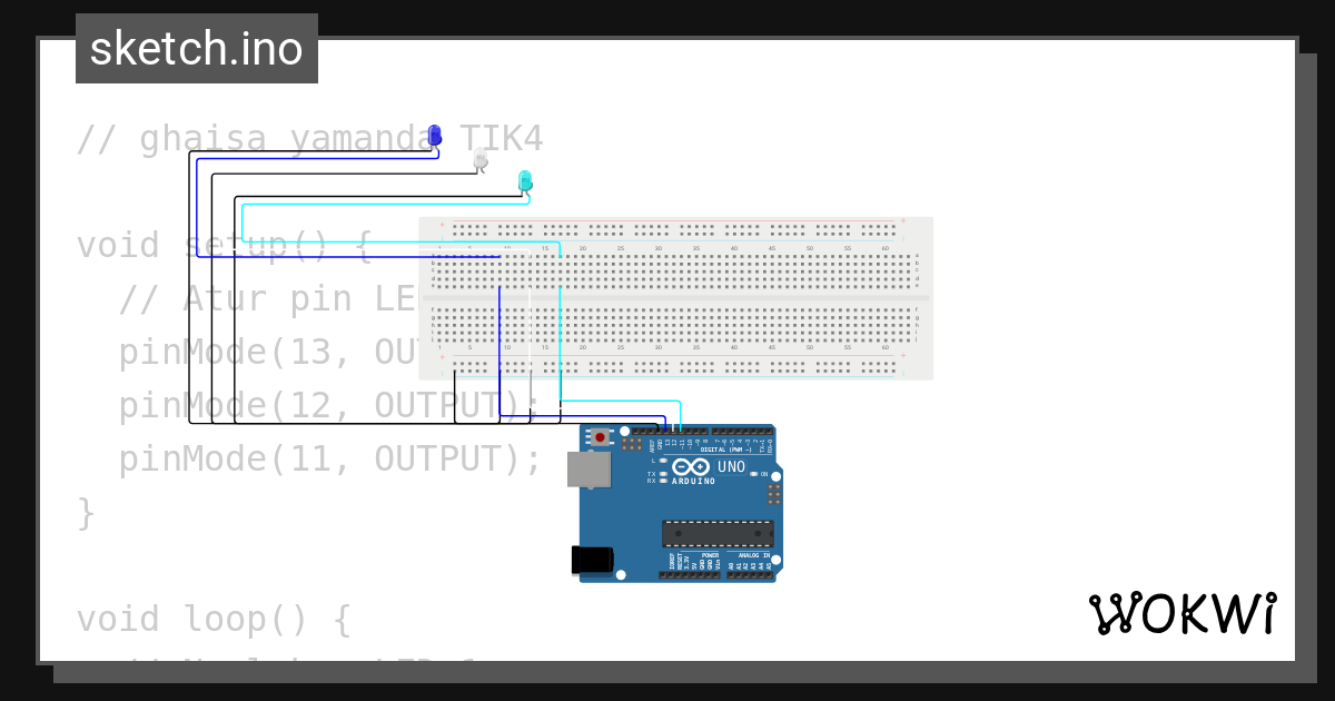 Lampu Kelap Kelip Ghaisa Wokwi Esp32 Stm32 Arduino Simulator