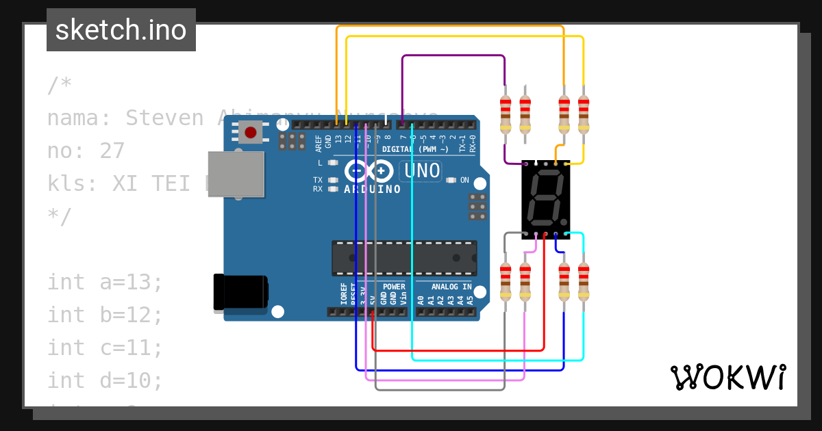 Abimanyu Seven Led Wokwi Esp32 Stm32 Arduino Simulator 3550