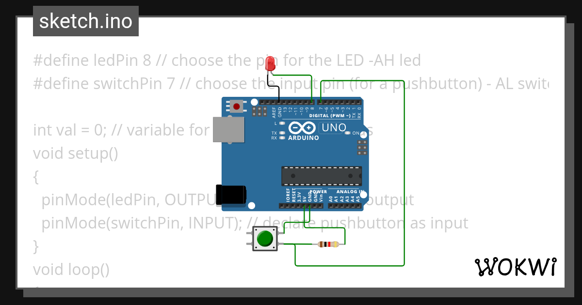 sw_led - Wokwi ESP32, STM32, Arduino Simulator