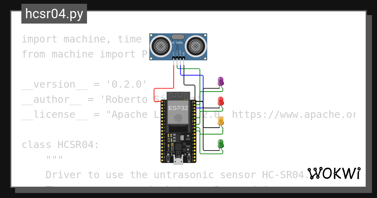 Ultrassonico Wokwi Esp32 Stm32 Arduino Simulator 3683