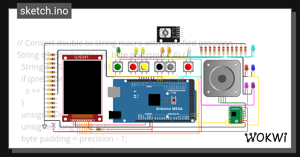 Stepper Mega V4 debugging - Wokwi ESP32, STM32, Arduino Simulator