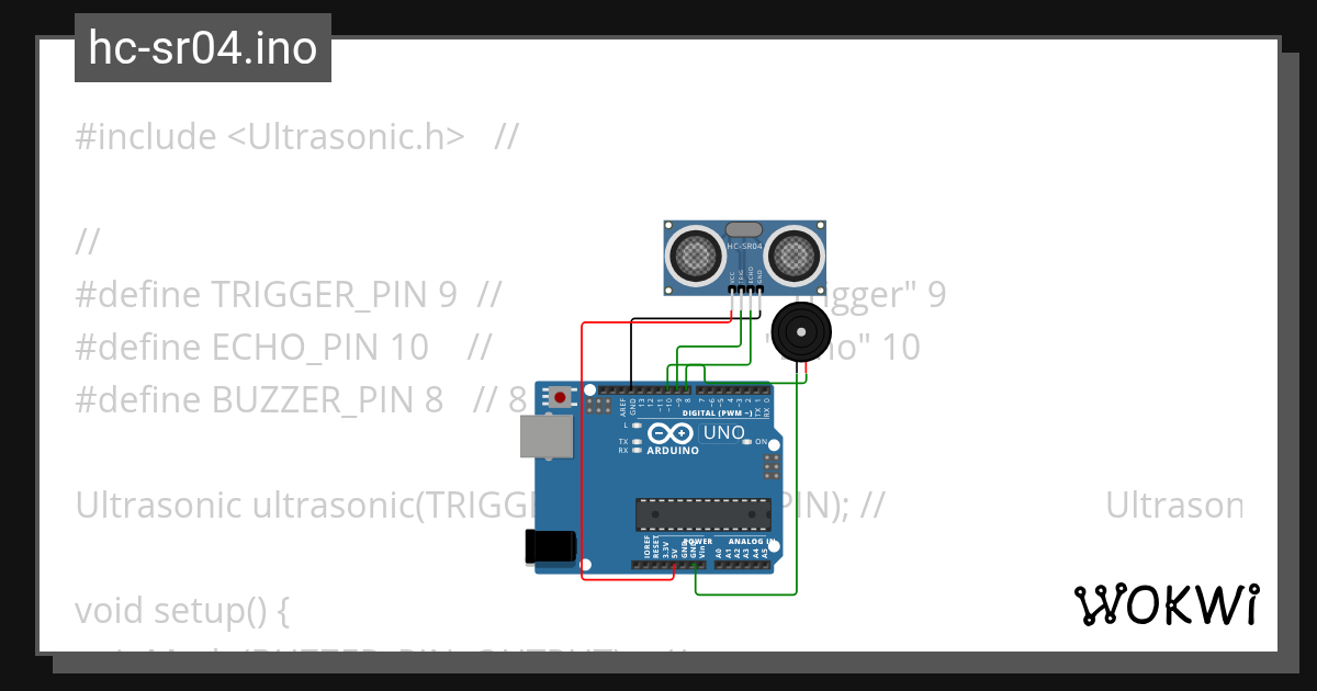 ultrasonic and arduino - Wokwi ESP32, STM32, Arduino Simulator