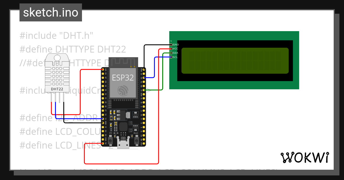 ESP32_dht22_DHT_LCD - Wokwi ESP32, STM32, Arduino Simulator