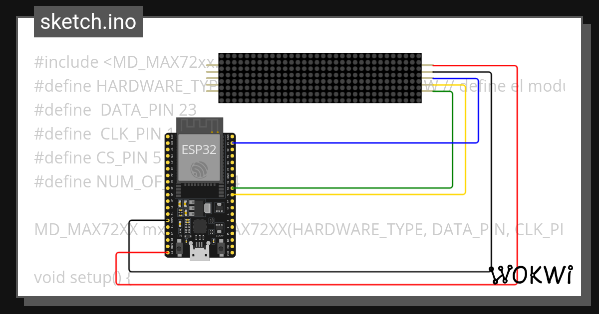 PANEL DE LED PRUEBA 1 - Wokwi ESP32, STM32, Arduino Simulator