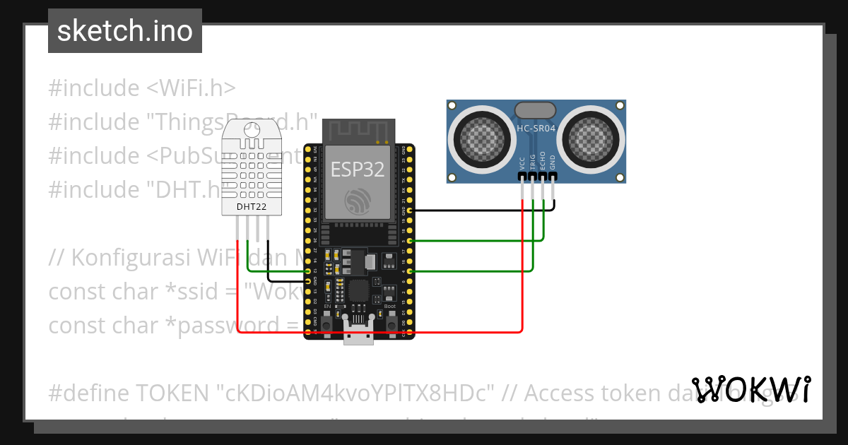 ULTRASONIK_DHT - Wokwi ESP32, STM32, Arduino Simulator