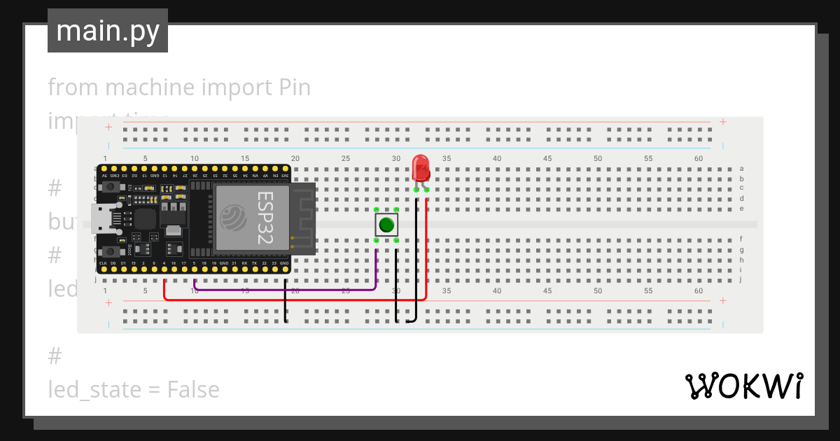 ButtonLED - Wokwi ESP32, STM32, Arduino Simulator