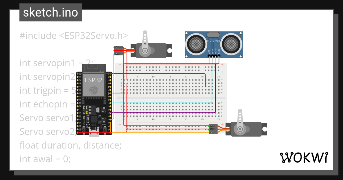 Ultrasonic Wokwi Esp32 Stm32 Arduino Simulator 