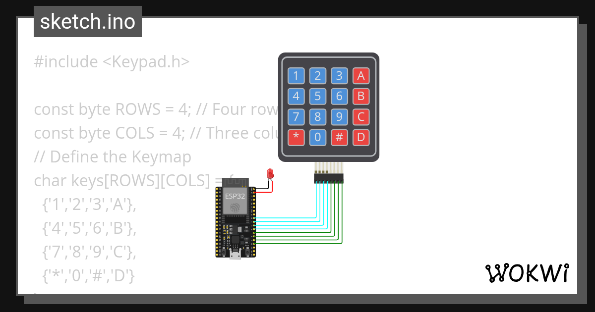 Keypad - Wokwi ESP32, STM32, Arduino Simulator