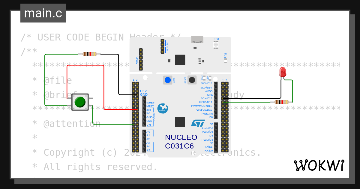 Led With Switch Wokwi Esp32 Stm32 Arduino Simulator 4382