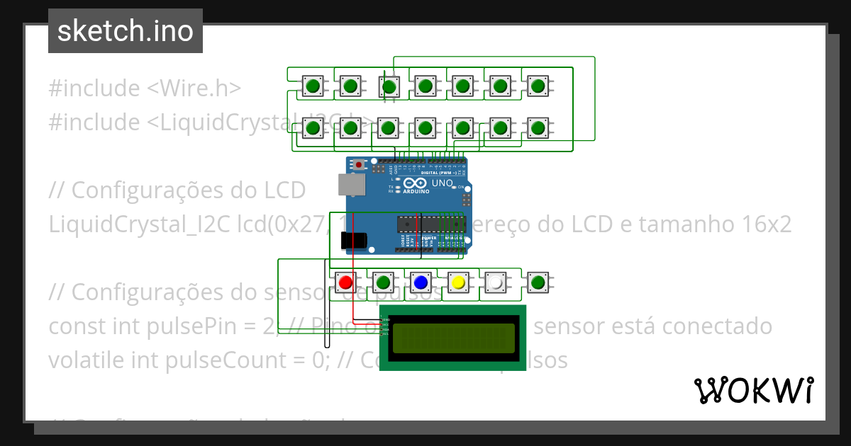botoes de entrada - Wokwi ESP32, STM32, Arduino Simulator