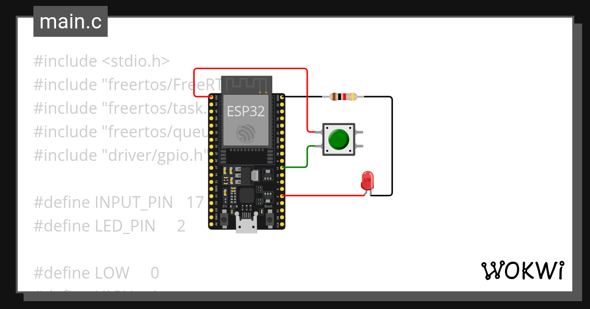 GPIO_Interrupciones - Wokwi ESP32, STM32, Arduino Simulator