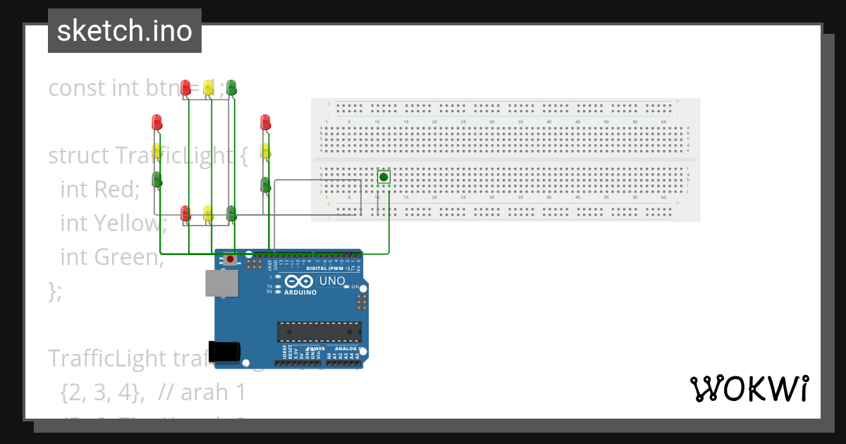 Traffic Light Wokwi Esp32 Stm32 Arduino Simulator 