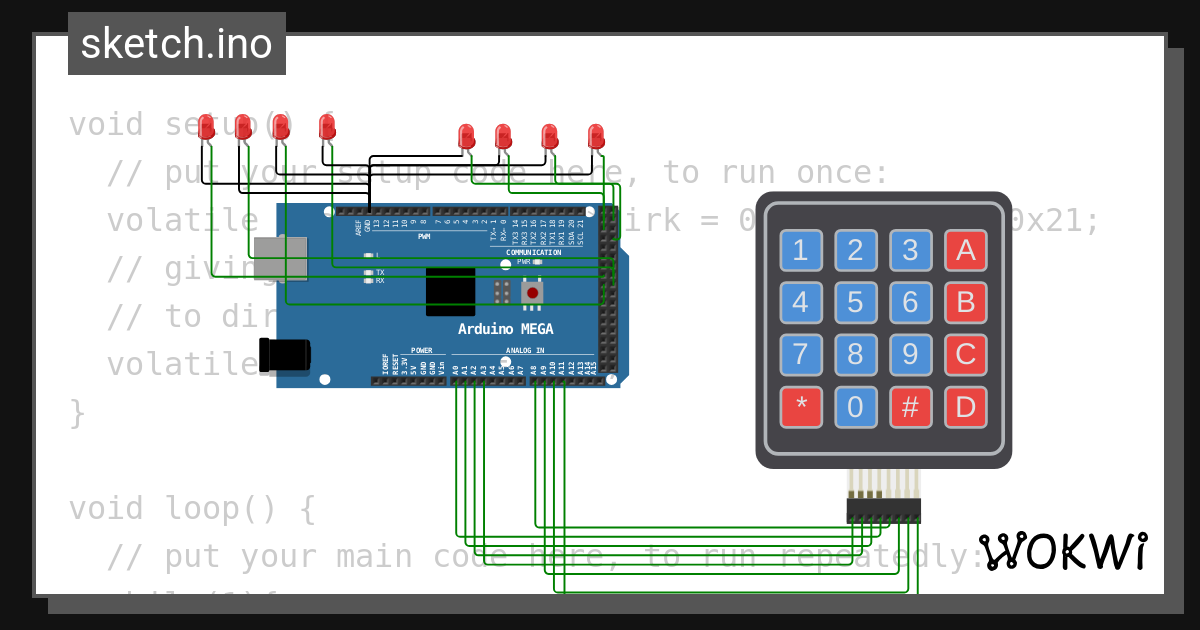 Keypad Minor Works Wokwi Esp32 Stm32 Arduino Simulator 