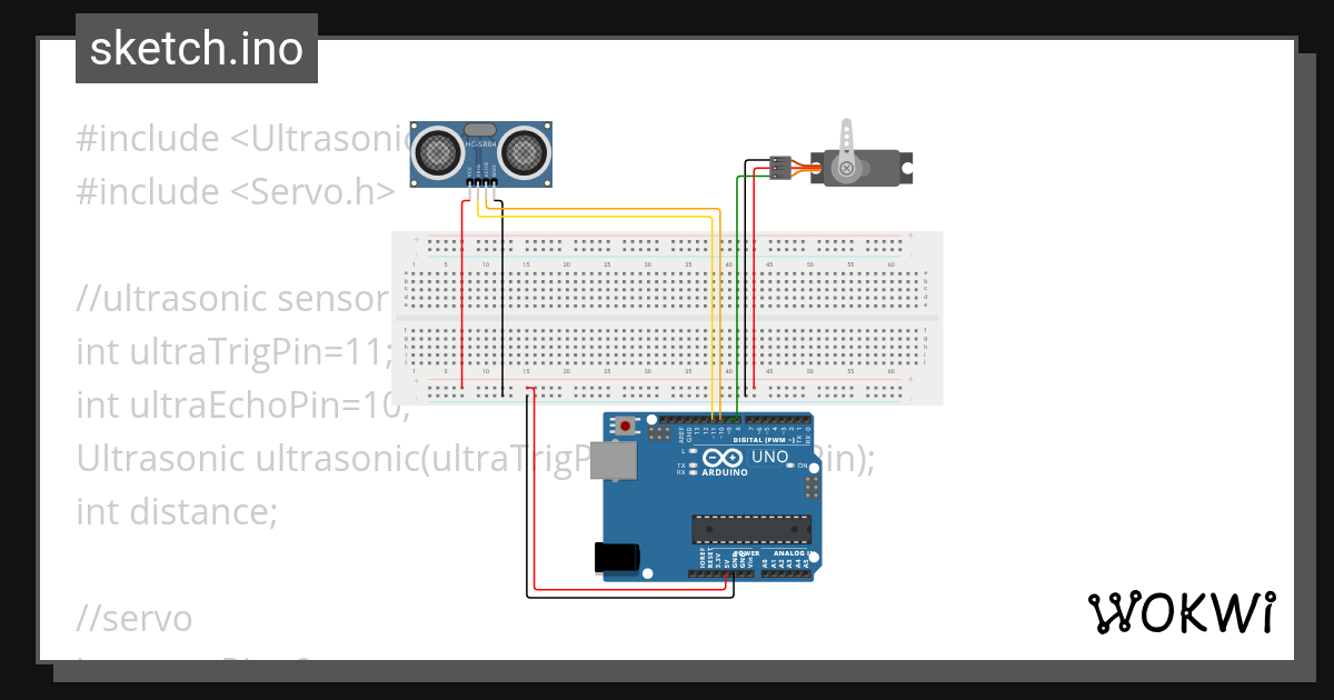 Servo Motor And Ultrasonic Anthony Wokwi Esp32 Stm32 Arduino