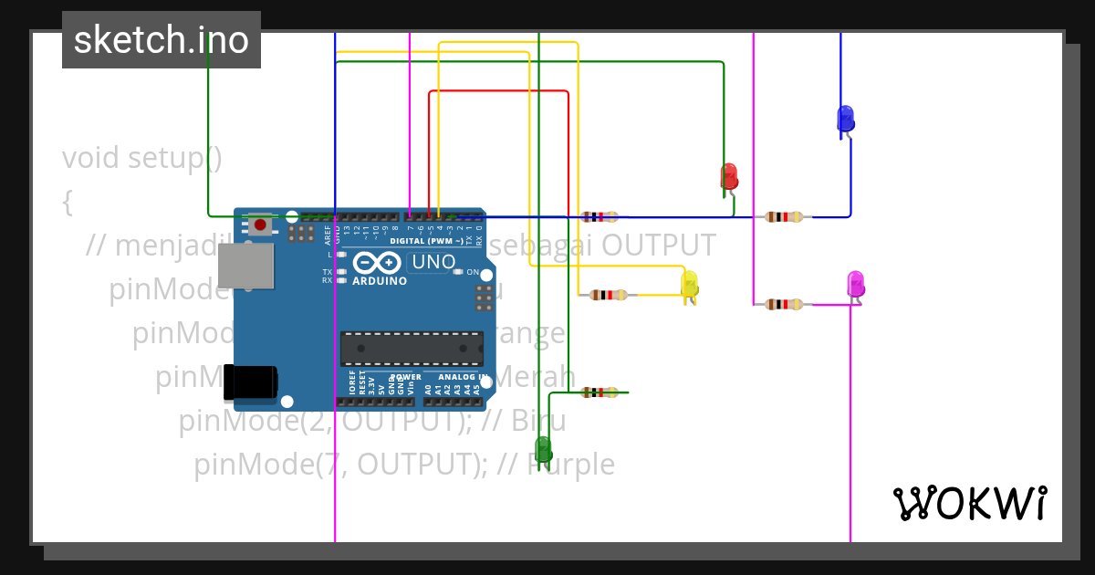 Lampu LED hidup bergantian Copy (2) - Wokwi ESP32, STM32, Arduino Simulator