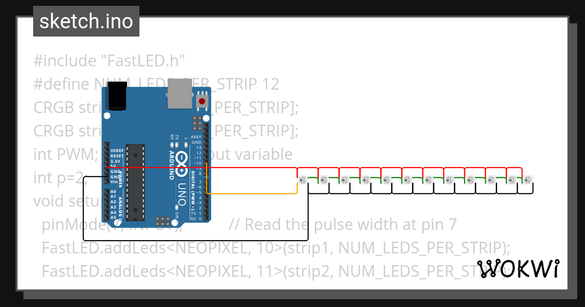 Led Strip Wokwi Esp32 Stm32 Arduino Simulator 