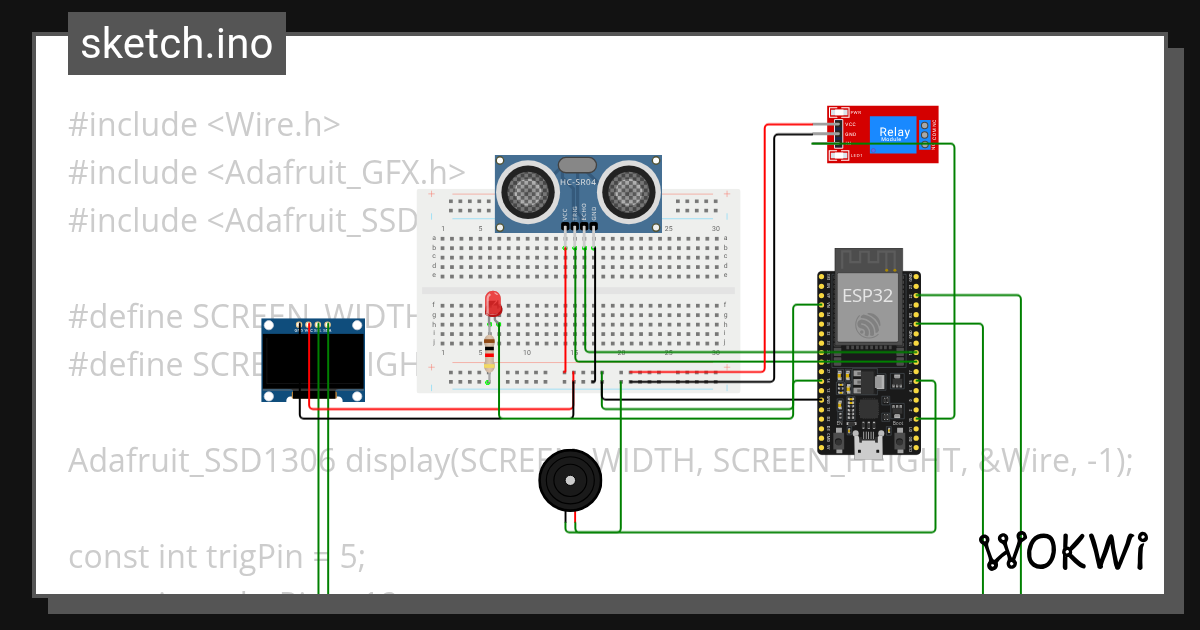 วัดระยะ Relay 1 Wokwi Esp32 Stm32 Arduino Simulator 6047