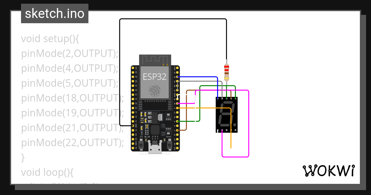 SEVEN SEGEMENT - Wokwi ESP32, STM32, Arduino Simulator