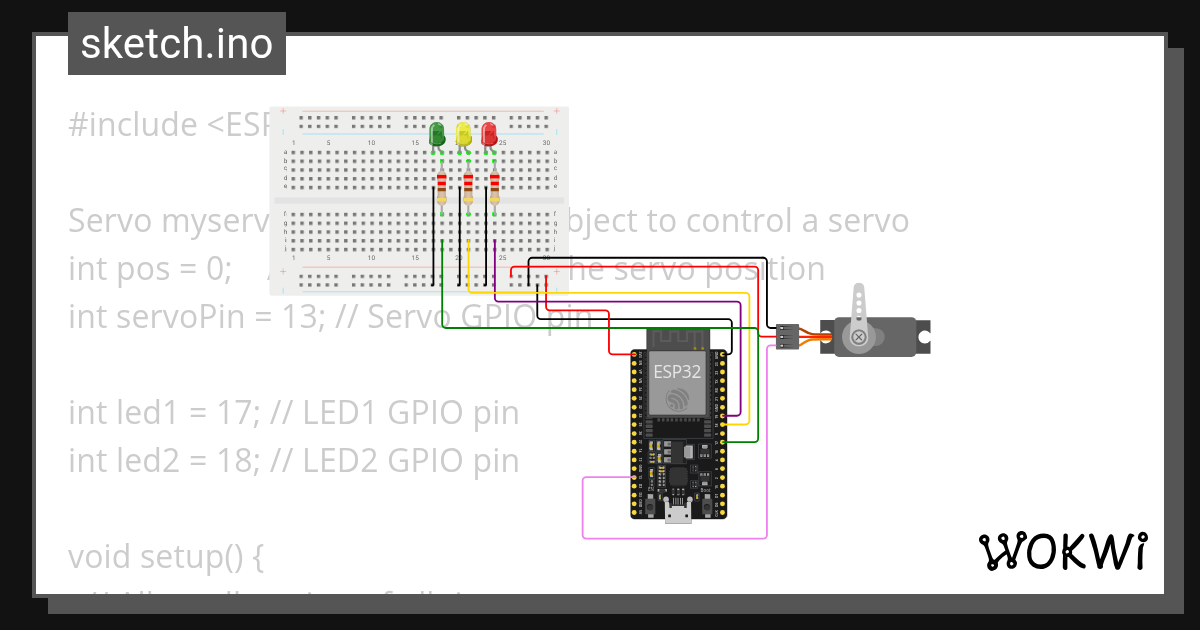 LED INPUT servo_1 - Wokwi ESP32, STM32, Arduino Simulator