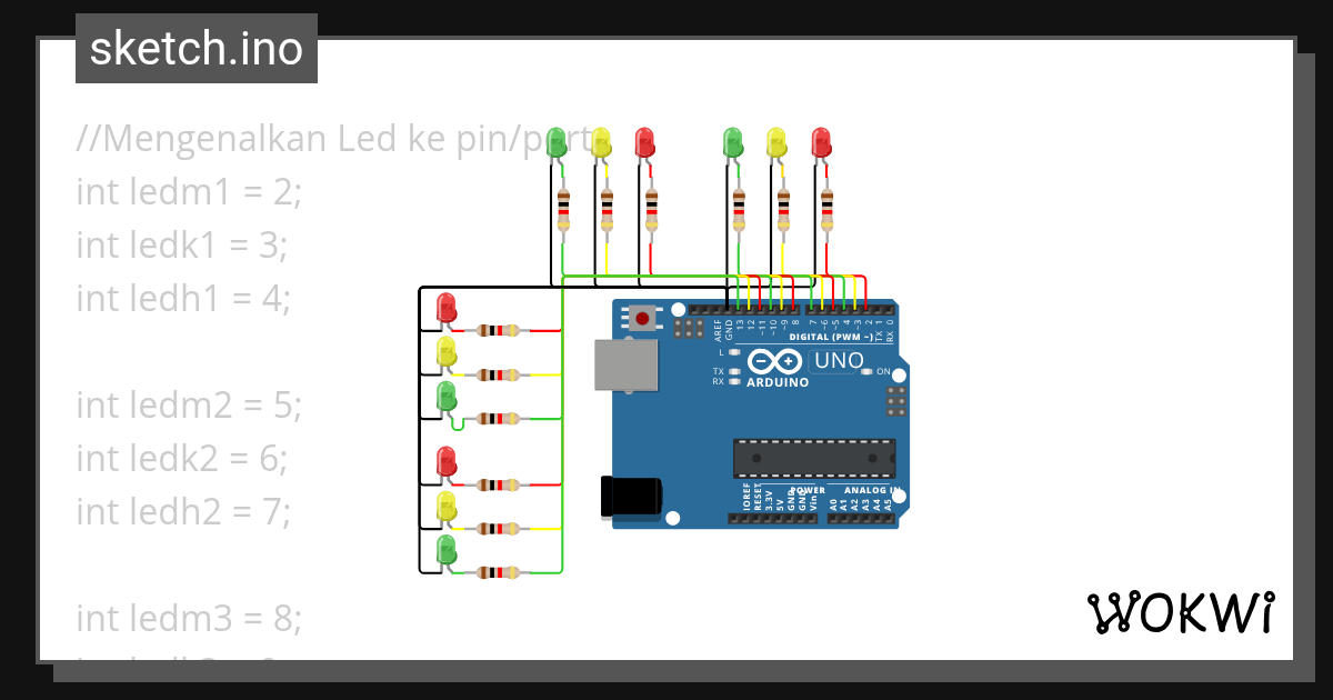 Lampu Lintas X3 - Kailyla Fitri Choirunnisa (13) - Wokwi ESP32, STM32, Arduino Simulator