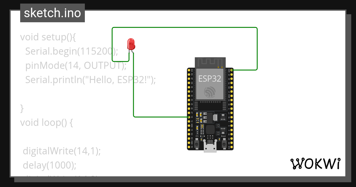 Esp32 Using Led Wokwi Esp32 Stm32 Arduino Simulator 8133