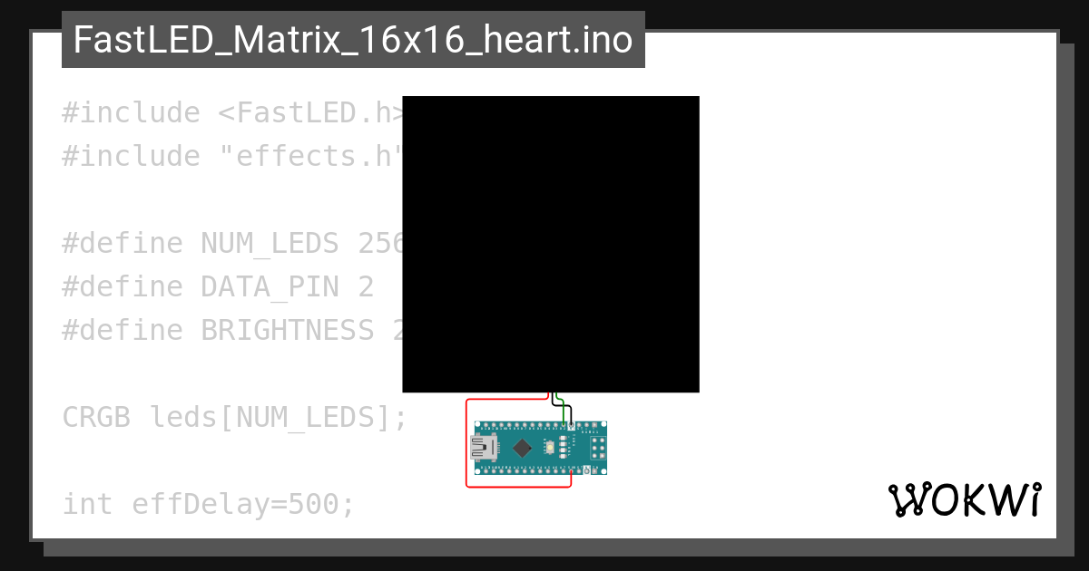 Fastledmatrix16x16heart Wokwi Esp32 Stm32 Arduino Simulator 