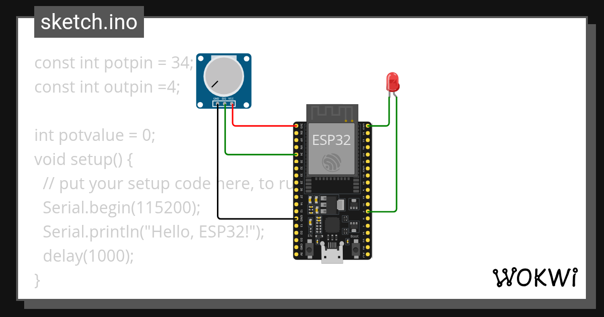led serial - Wokwi ESP32, STM32, Arduino Simulator