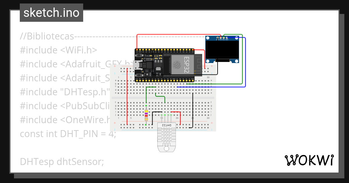 Atividade DHT22 - Wokwi ESP32, STM32, Arduino Simulator
