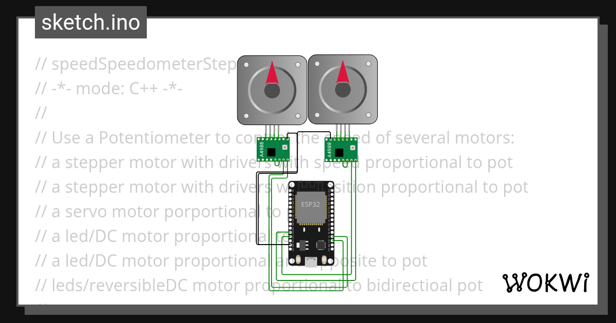 Exemplo Carrinho MQTT - Wokwi ESP32, STM32, Arduino Simulator